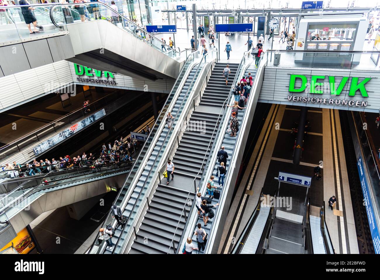 Berlin, Germany - July 30, 2019: Central train station in Berlin ...