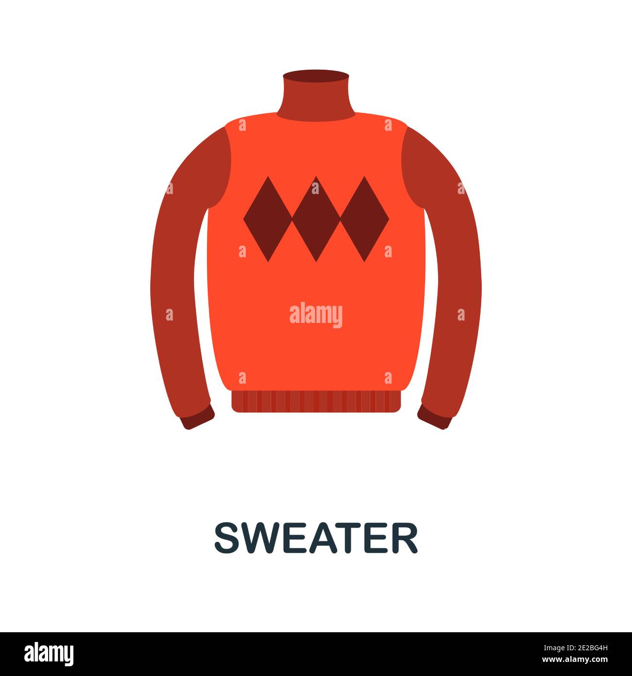 Sweater flat icon. Color simple element from clothes collection ...