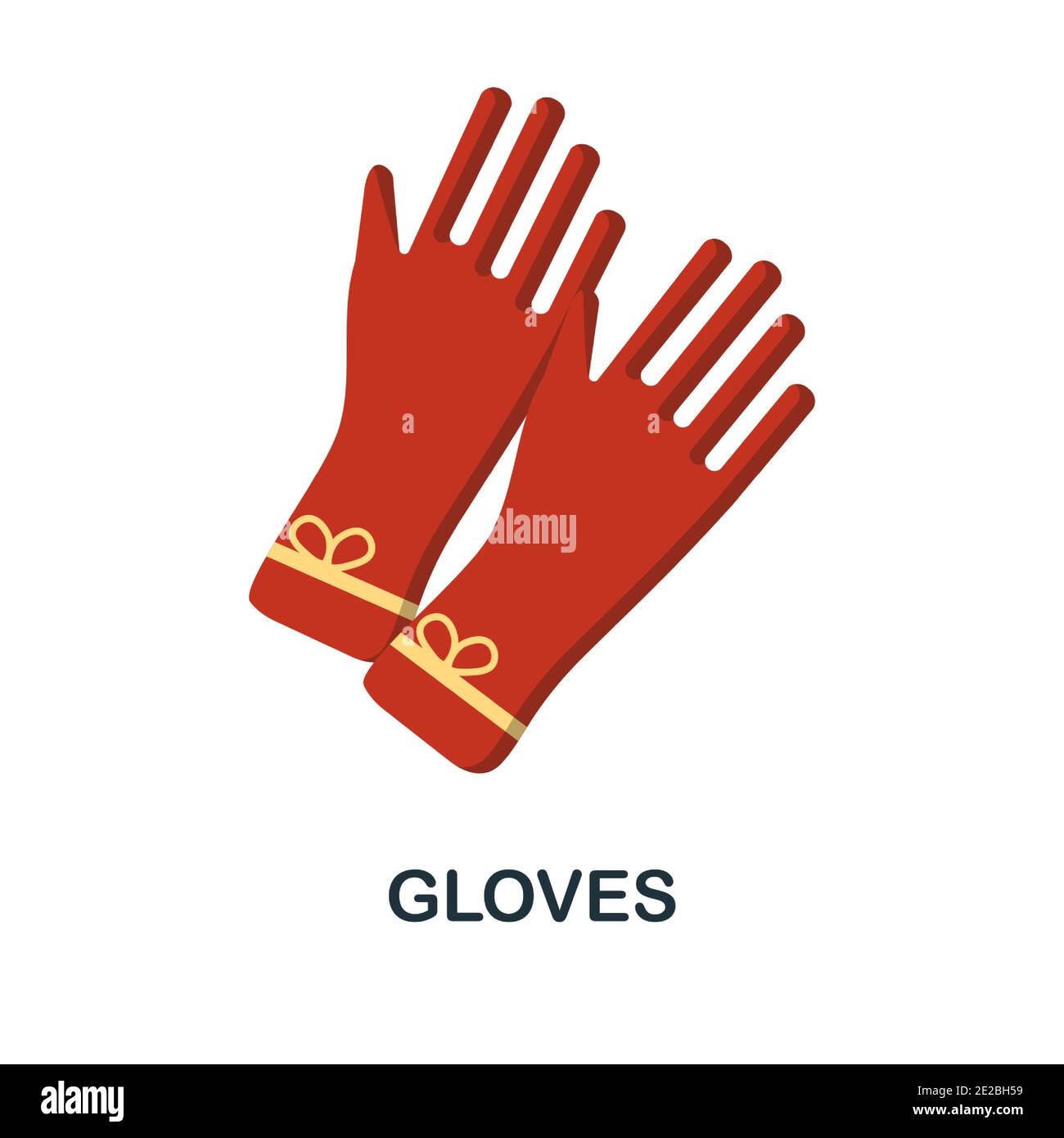 Gloves flat icon. Color simple element from clothes collection ...