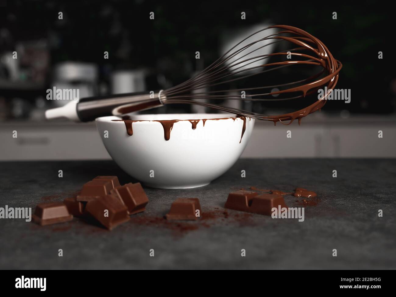 Dark chocolate truffle background in low key. Dark and moody background ...