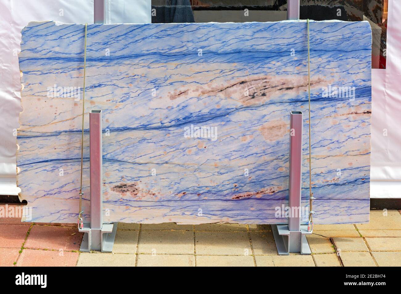 Big Slab of Blue Marble Stone Construction Material Stock Photo - Alamy