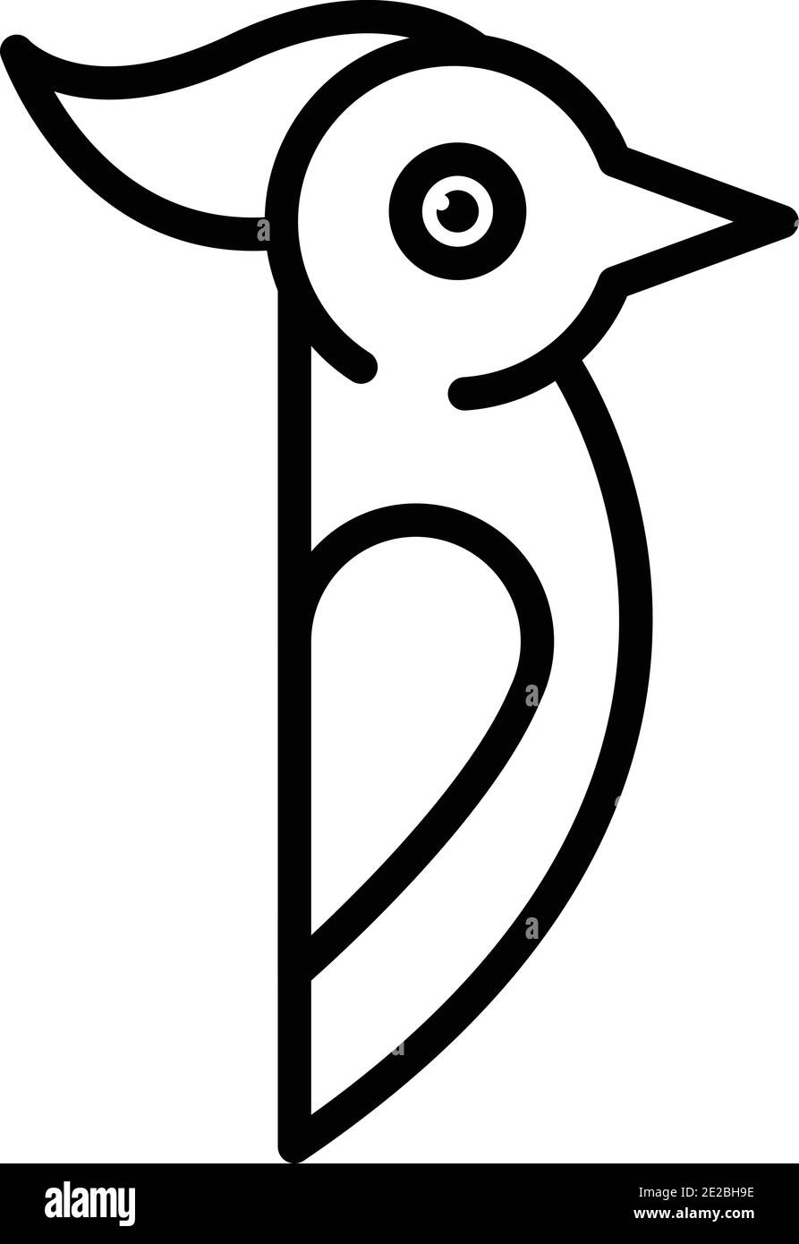 Zoo woodpecker icon. Outline zoo woodpecker vector icon for web design ...