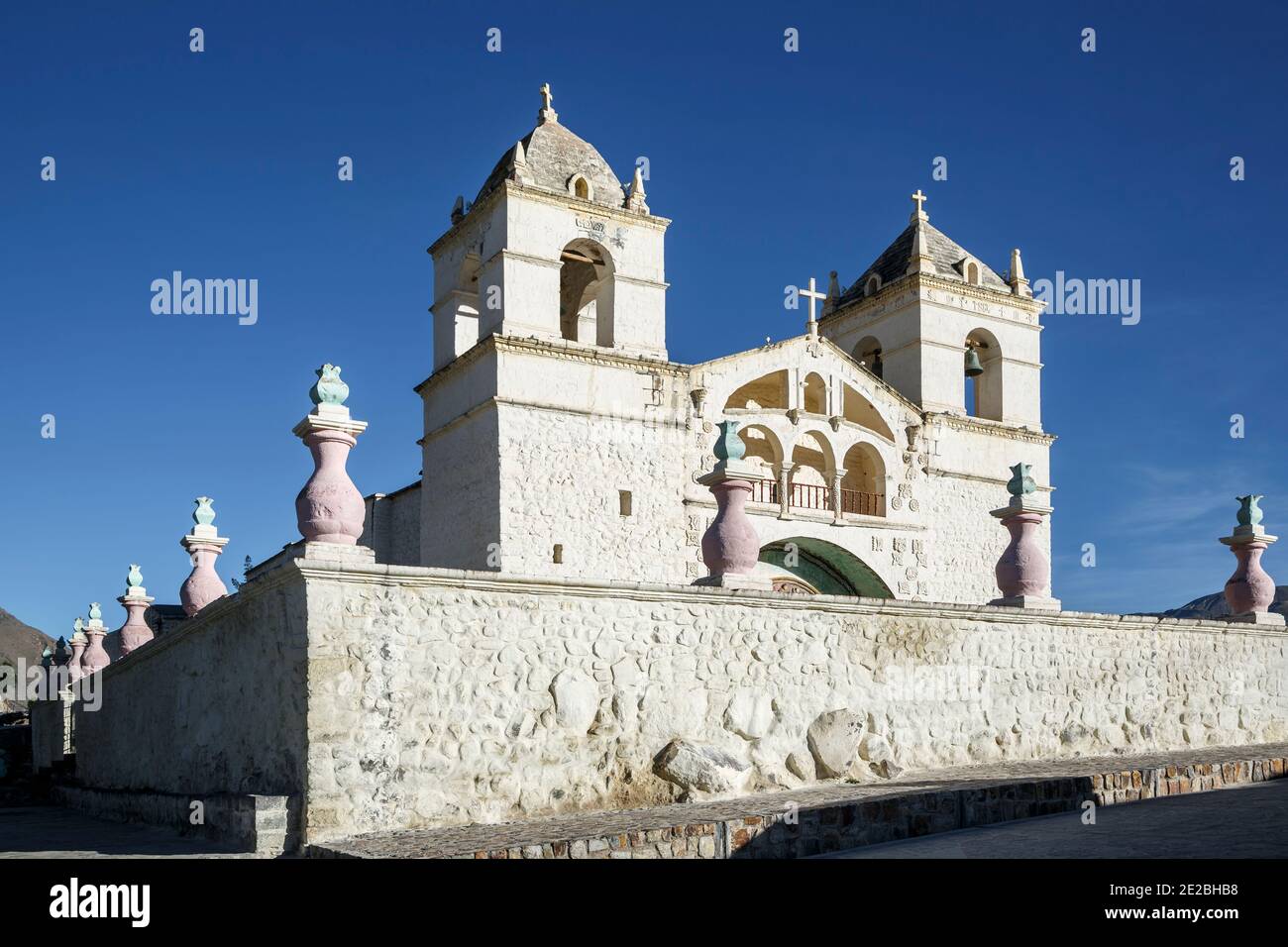 Santa Ana de Maca Church, Maca, Colca Canyon, Arequipa, Peru Stock ...