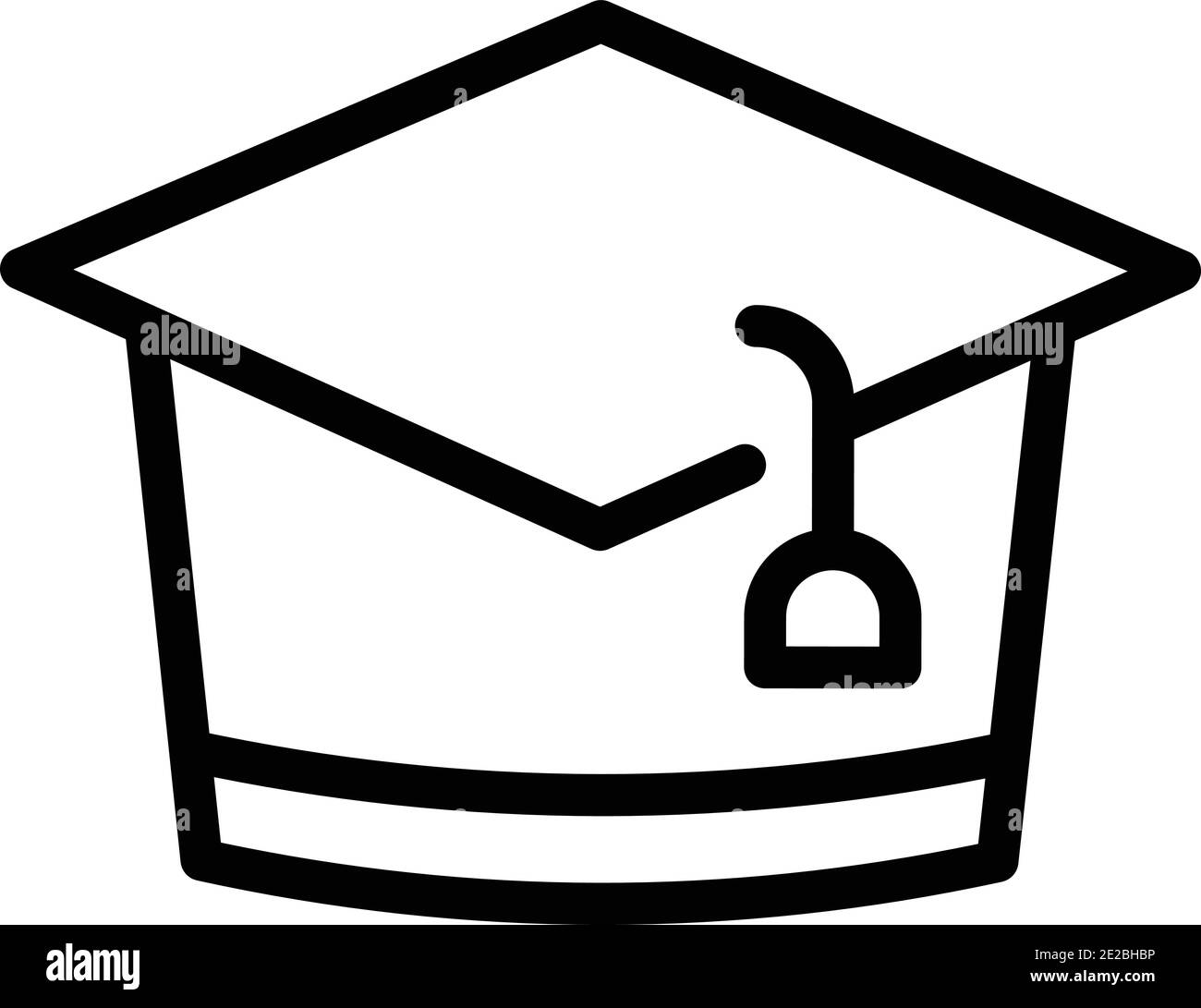 School cap icon. Outline school cap vector icon for web design isolated ...