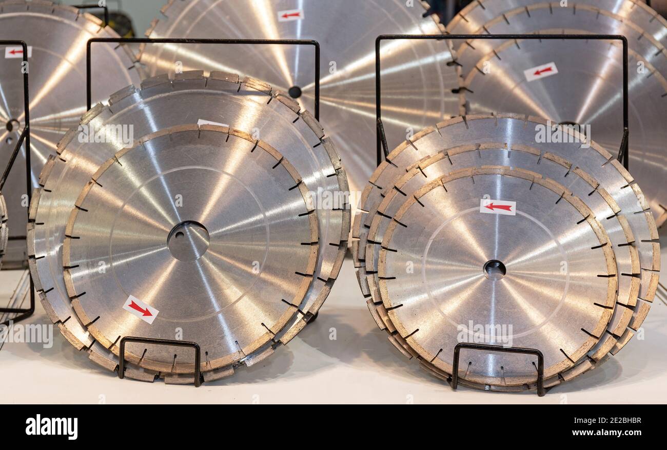 Many New Circular Saw Blades Spare Parts Industrial Tools Stock Photo ...