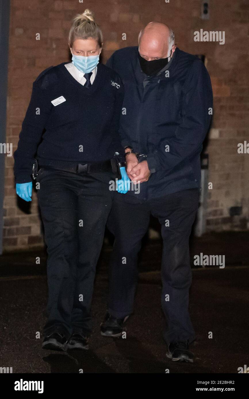 Retired police sergeant Derek Seekings, 66, is led away in handcuffs ...