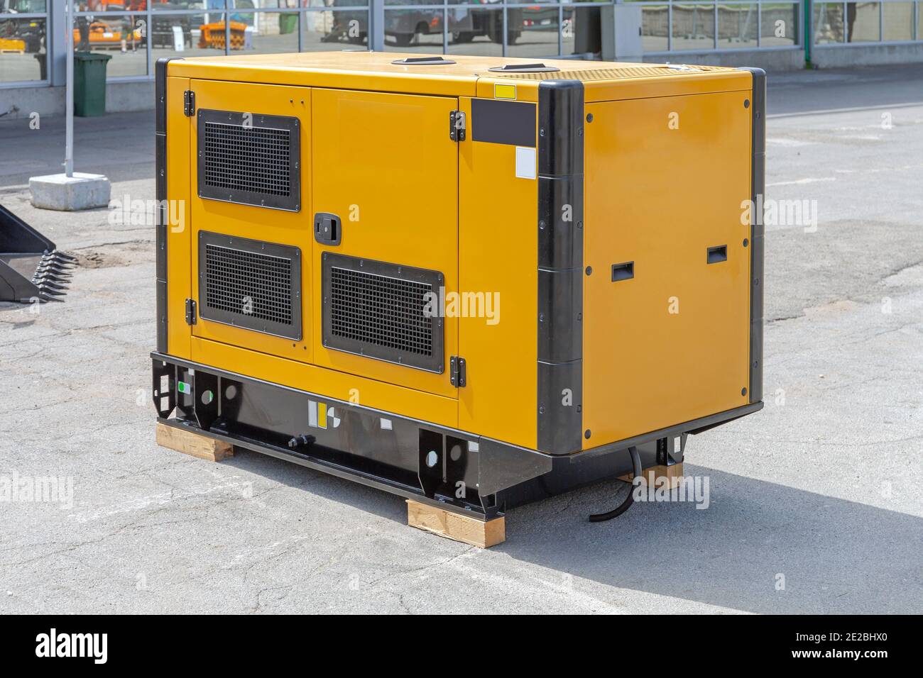 Auxiliary Electric Power Generator Diesel Engine Yellow Box Stock Photo ...
