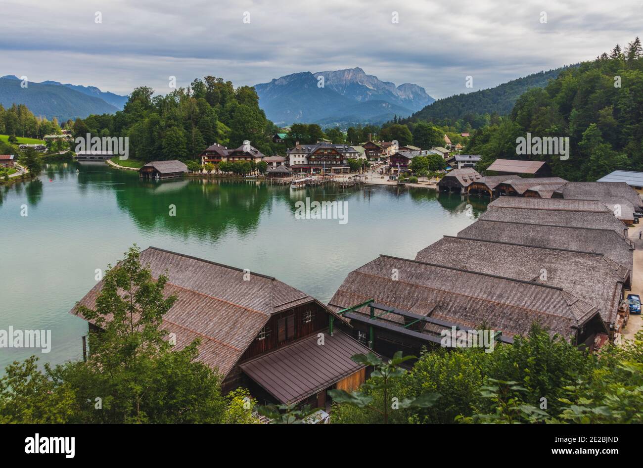 Königssee Obersee in bavaria byern german alps port harbor Stock Photo ...