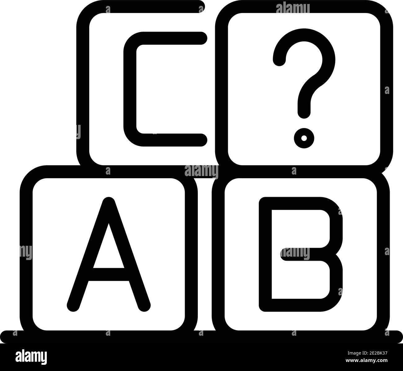 ABC cubes icon. Outline ABC cubes vector icon for web design isolated ...