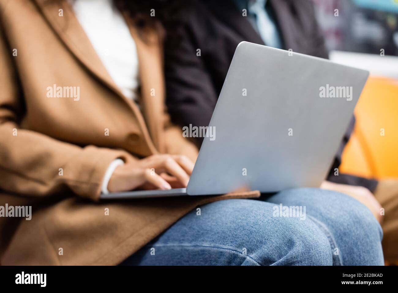 Man with laptop and in metro hi-res stock photography and images - Alamy