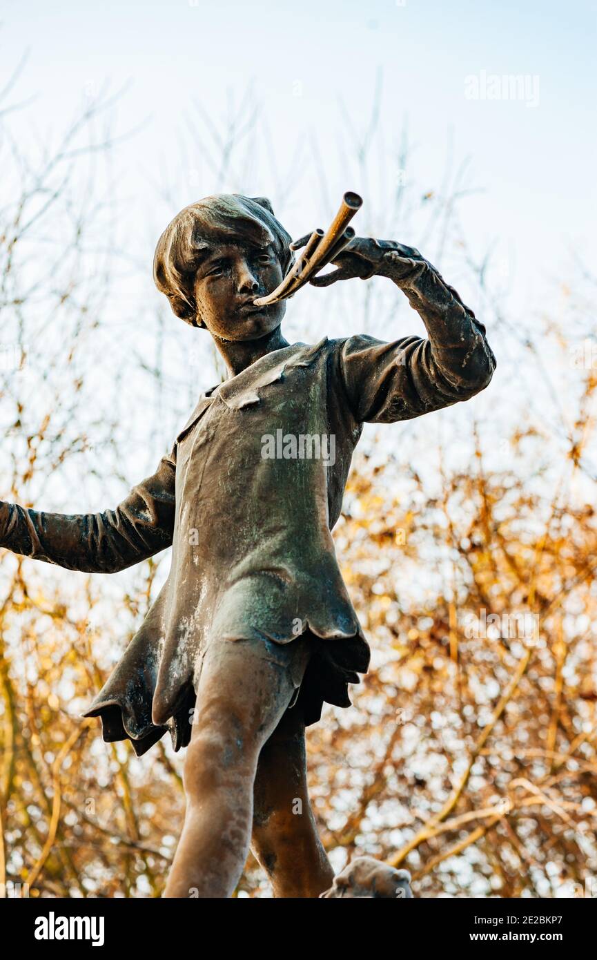 The statue of Peter Pan is a bronze sculpture by Sir George Frampton ...