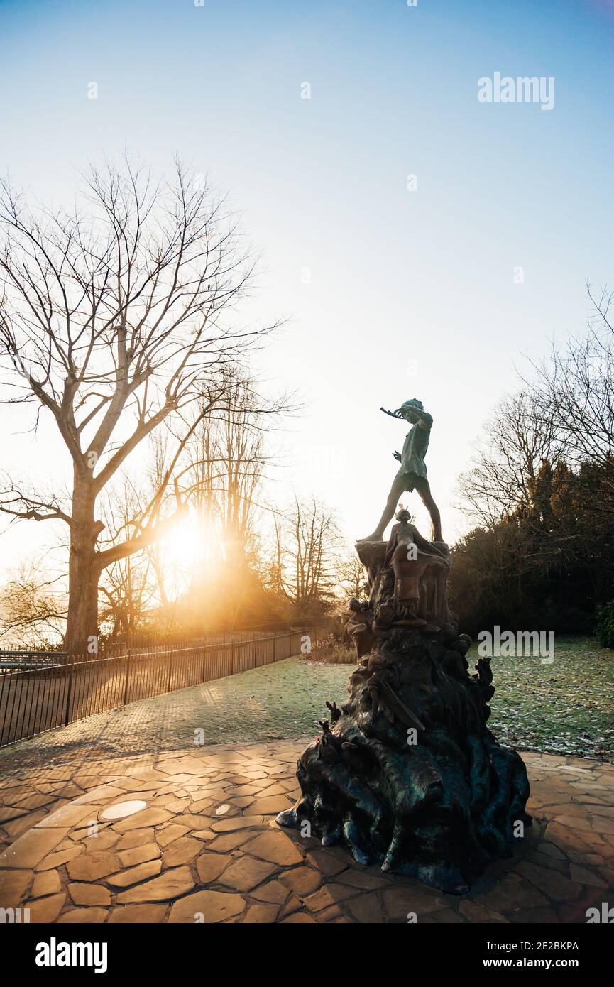 The statue of Peter Pan is a bronze sculpture by Sir George Frampton ...