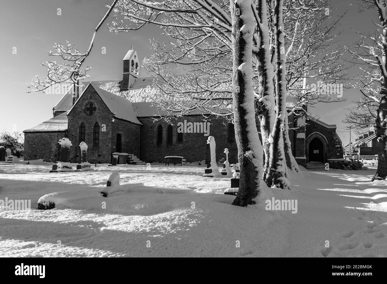 Church in the snow Stock Photo - Alamy