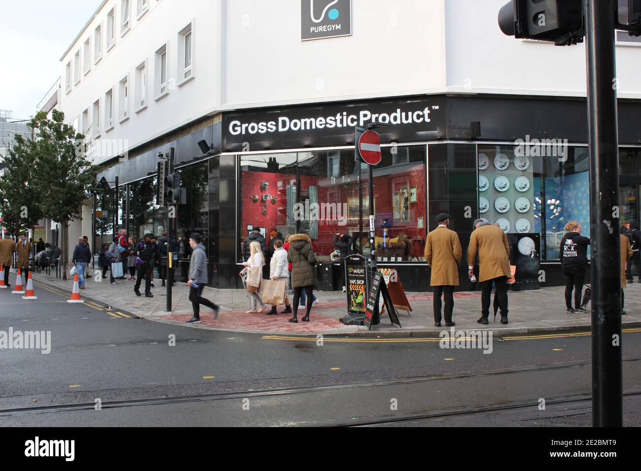 London, UK - Oct 2019: shop windows at Banksy street artist's Gross ...