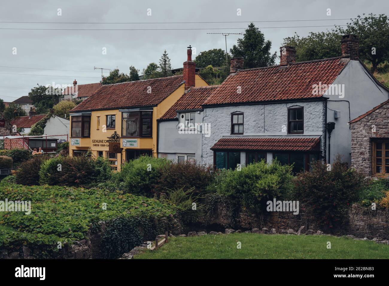 Cheddar, UK - July 26, 2020: Colourful houses in Cheddar, a village ...