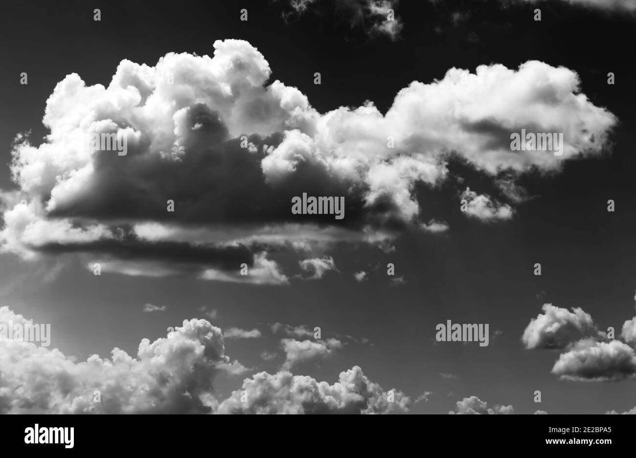 Black and white sky with clouds at sun summer day. High contrast Stock ...