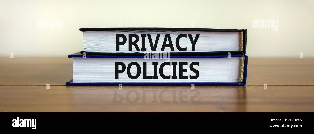 Privacy policies symbol. Concept words 'Privacy policies' on books on a ...