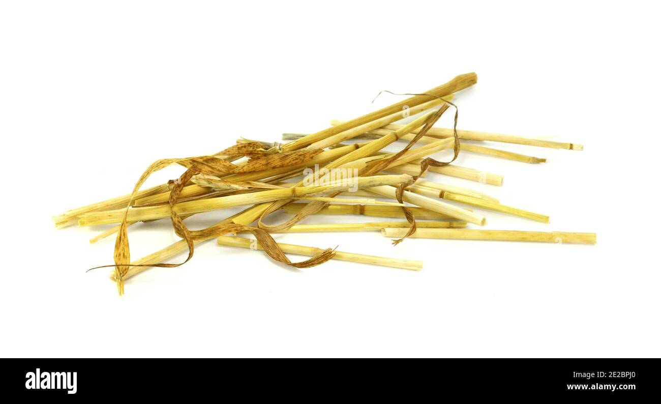 Pile straw isolated on white background. Straw texture Stock Photo - Alamy