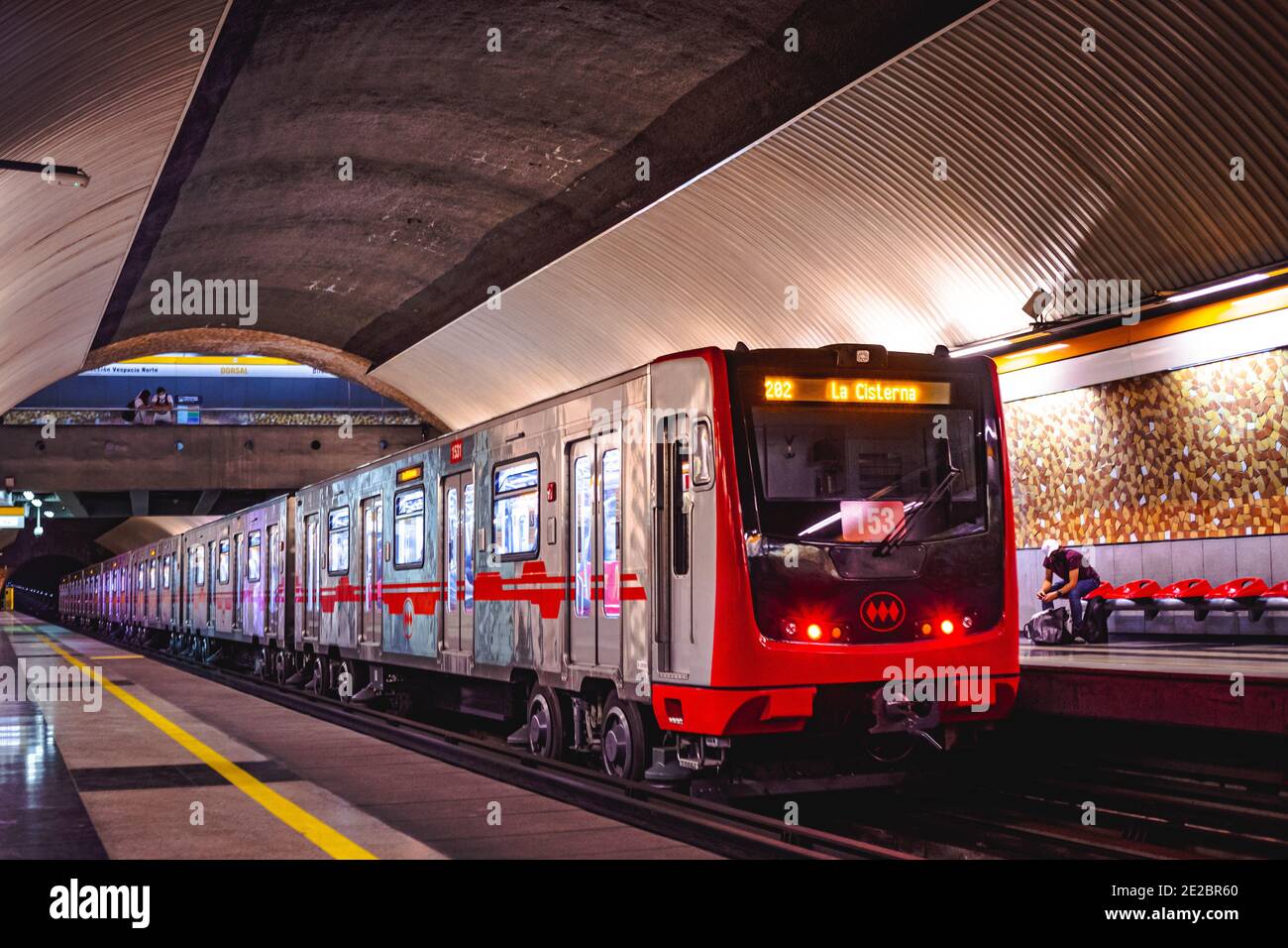 Santiago, Chile - December 2020: A Metro de Santiago train at Line 2 ...