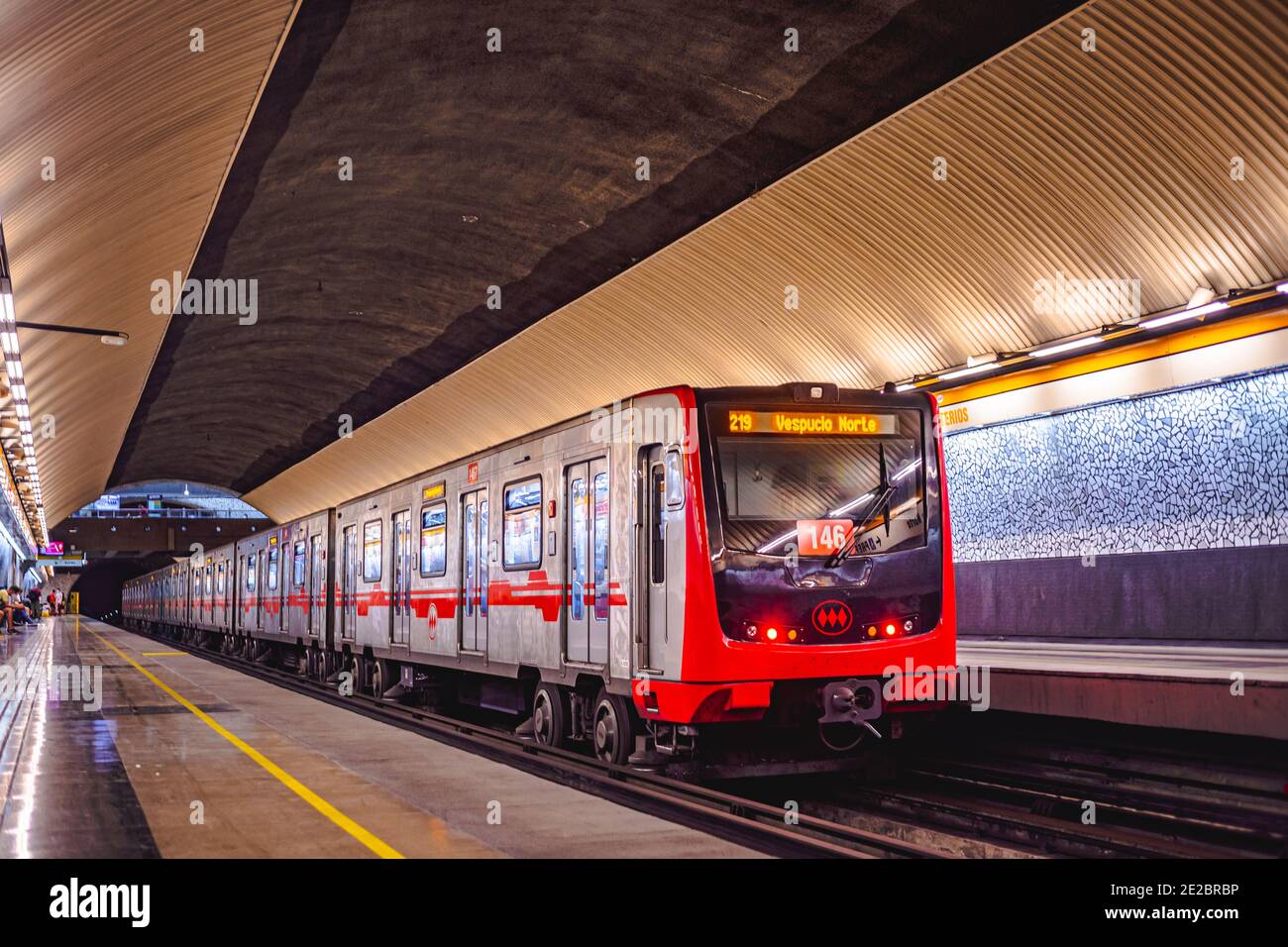 Santiago, Chile - December 2020: A Metro de Santiago train at Line 2 ...