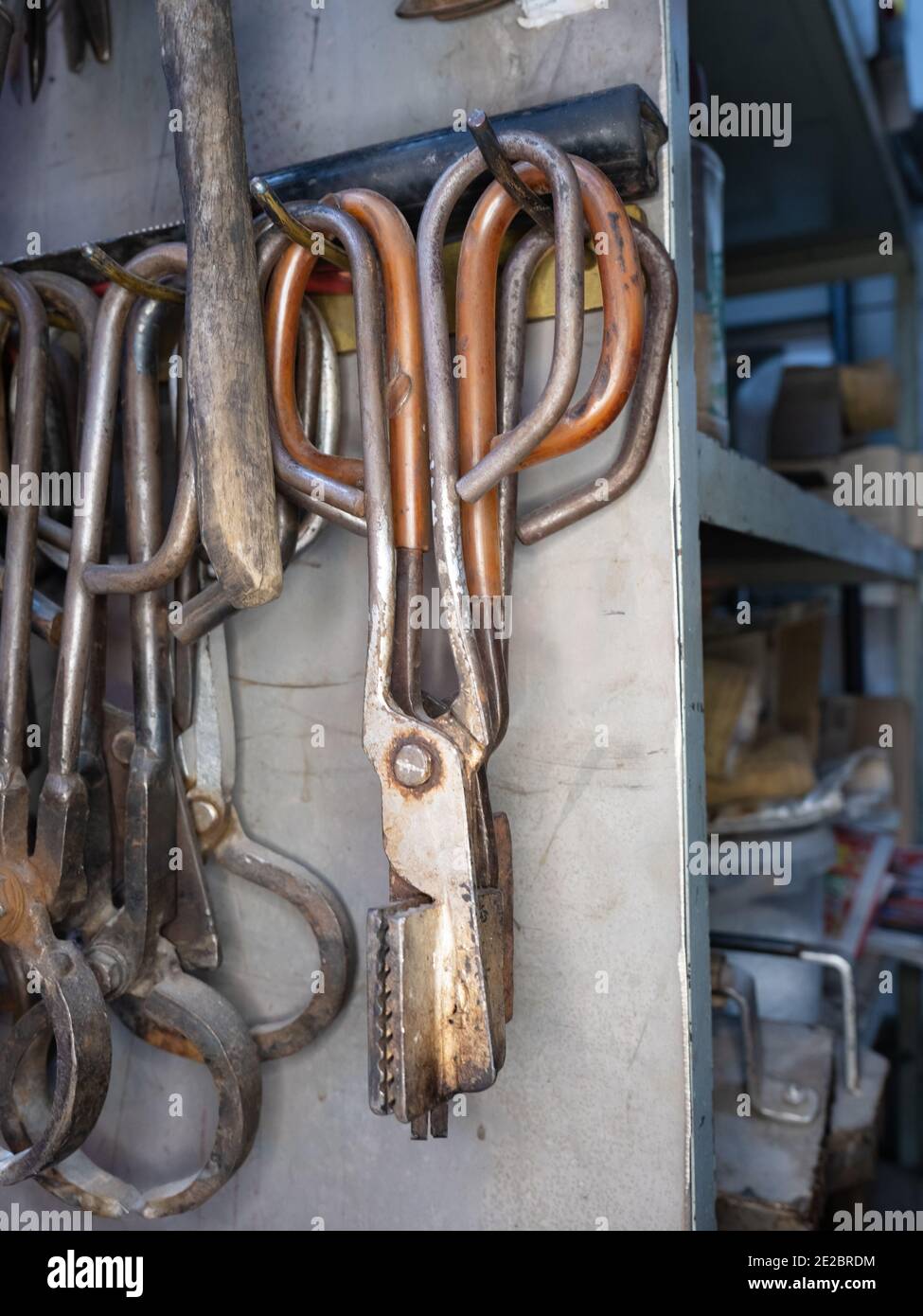 Scissors and pliers of various shapes for shaping handmade art glass ...