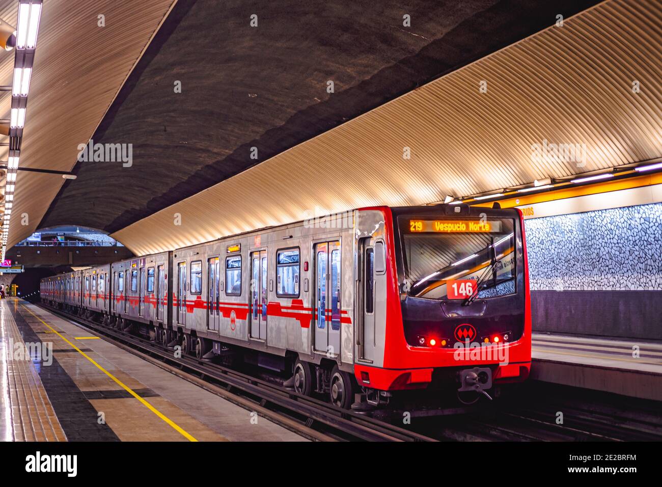 Santiago, Chile - December 2020: A Metro de Santiago train at Line 2 ...