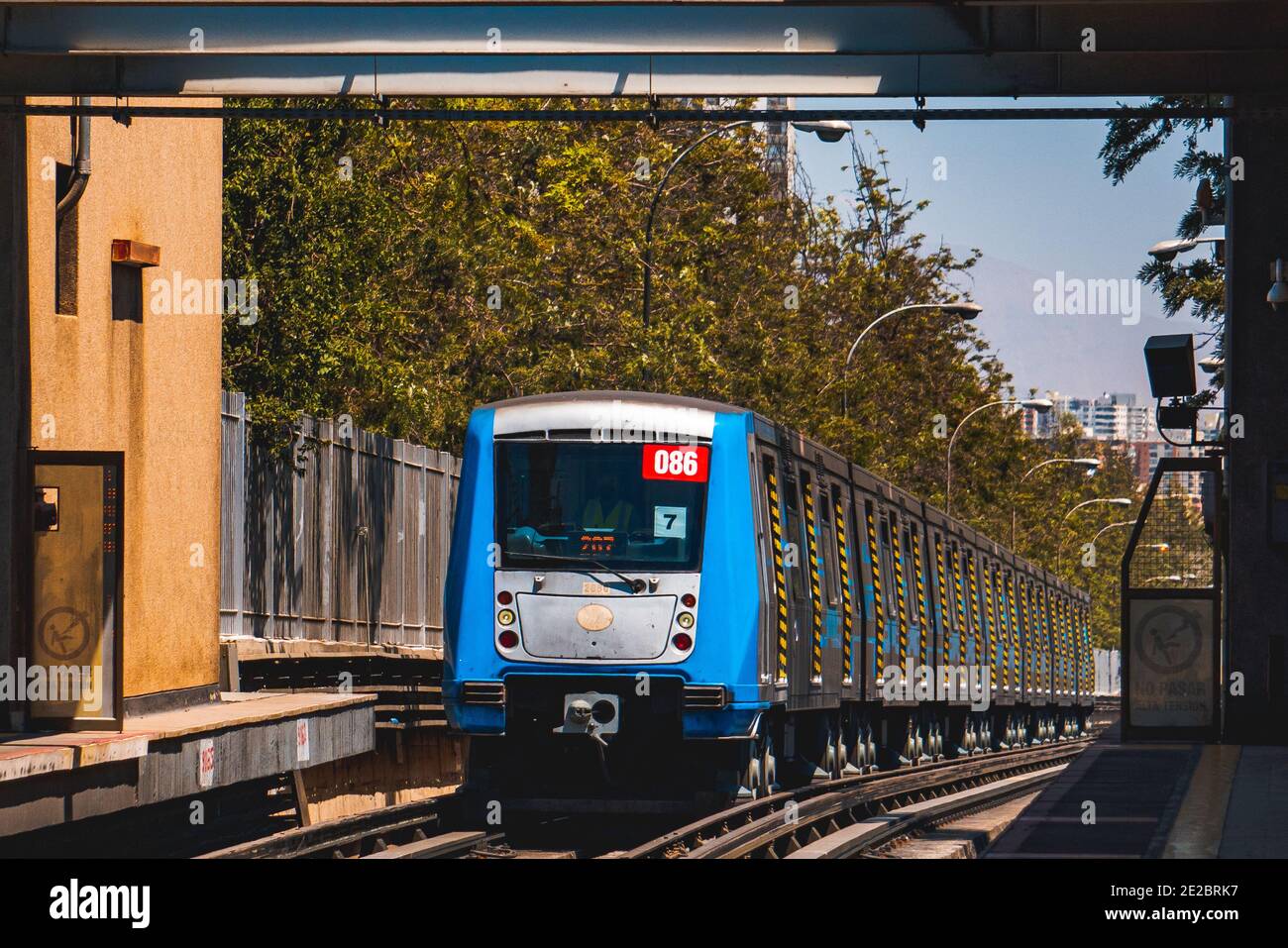 Santiago, Chile - December 2020: A Metro de Santiago train at Line 2 ...