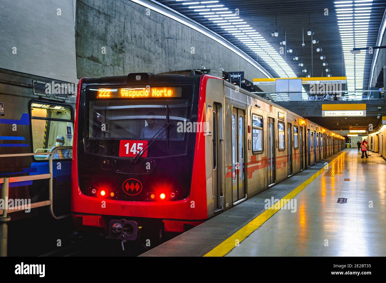 Santiago, Chile - December 2020: A Metro de Santiago train at Line 2 ...