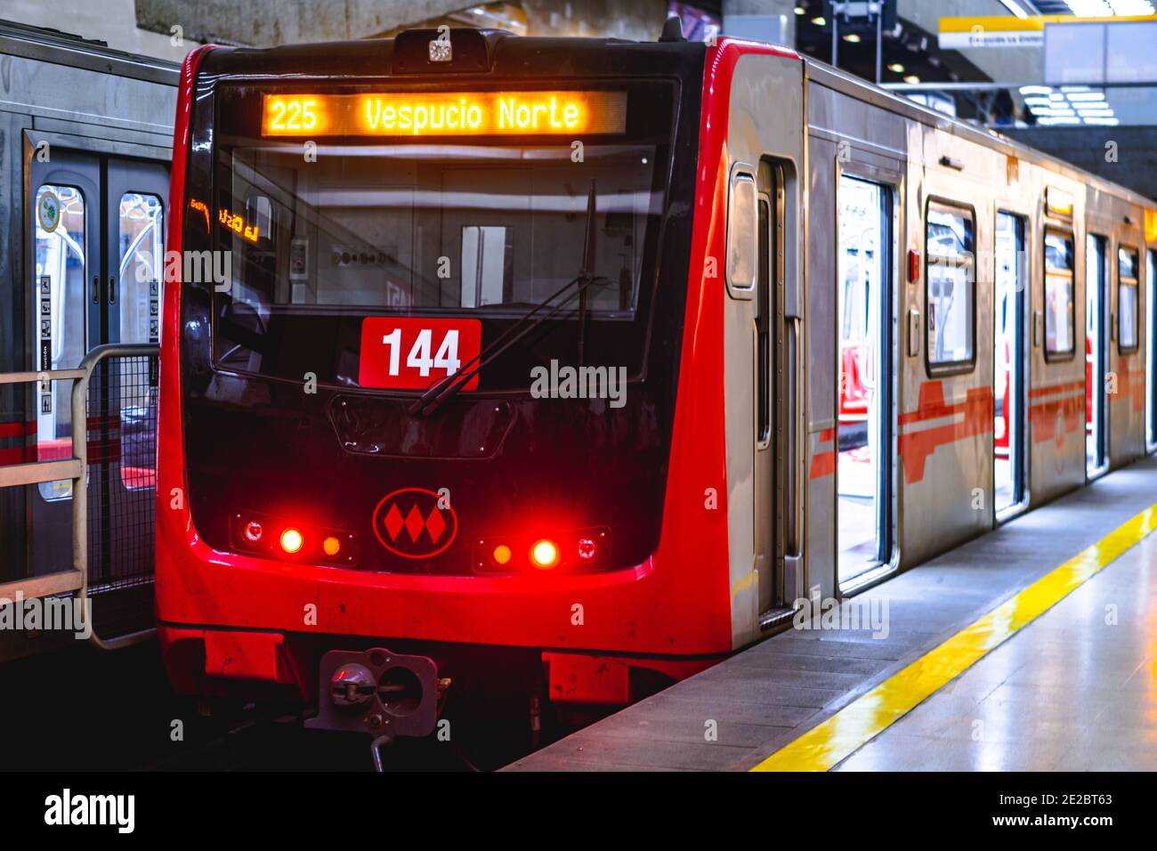 Santiago, Chile - December 2020: A Metro de Santiago train at Line 2 ...