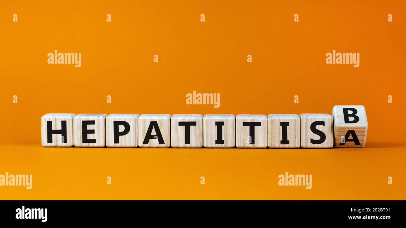 A or B hepatitis type symbol. Turned a cube and changed words ...