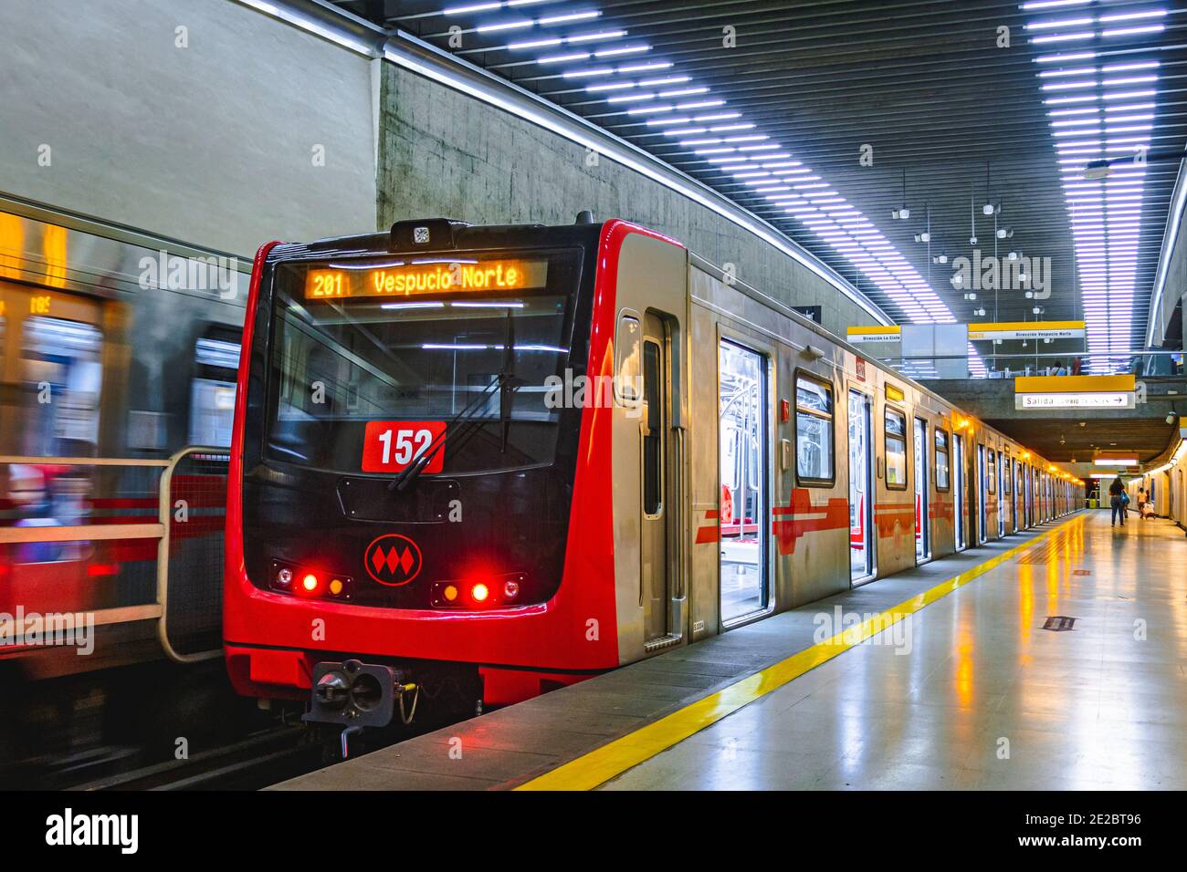 Santiago, Chile - December 2020: A Metro de Santiago train at Line 2 ...