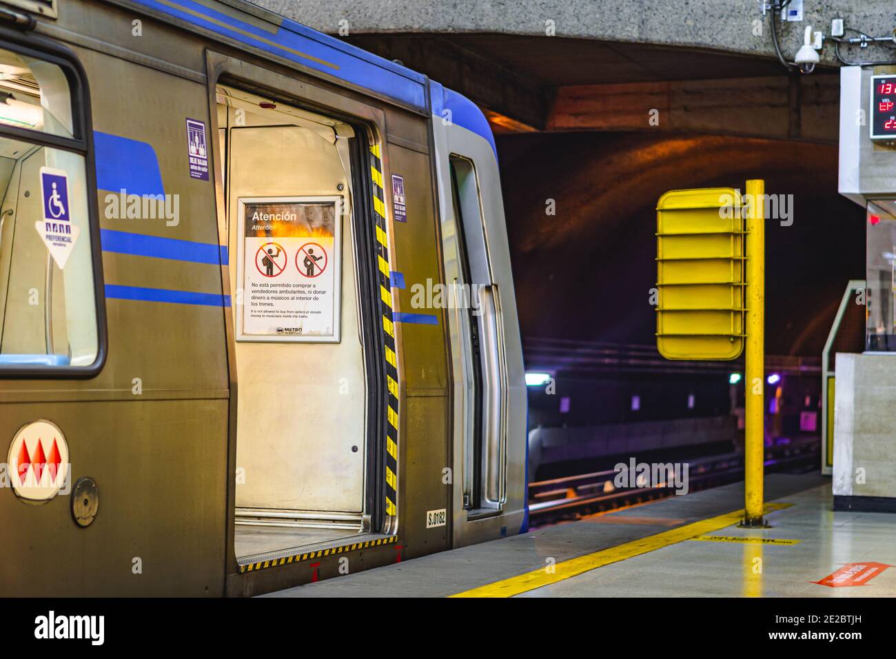 Santiago, Chile - December 2020: A Metro de Santiago train at Line 2 ...