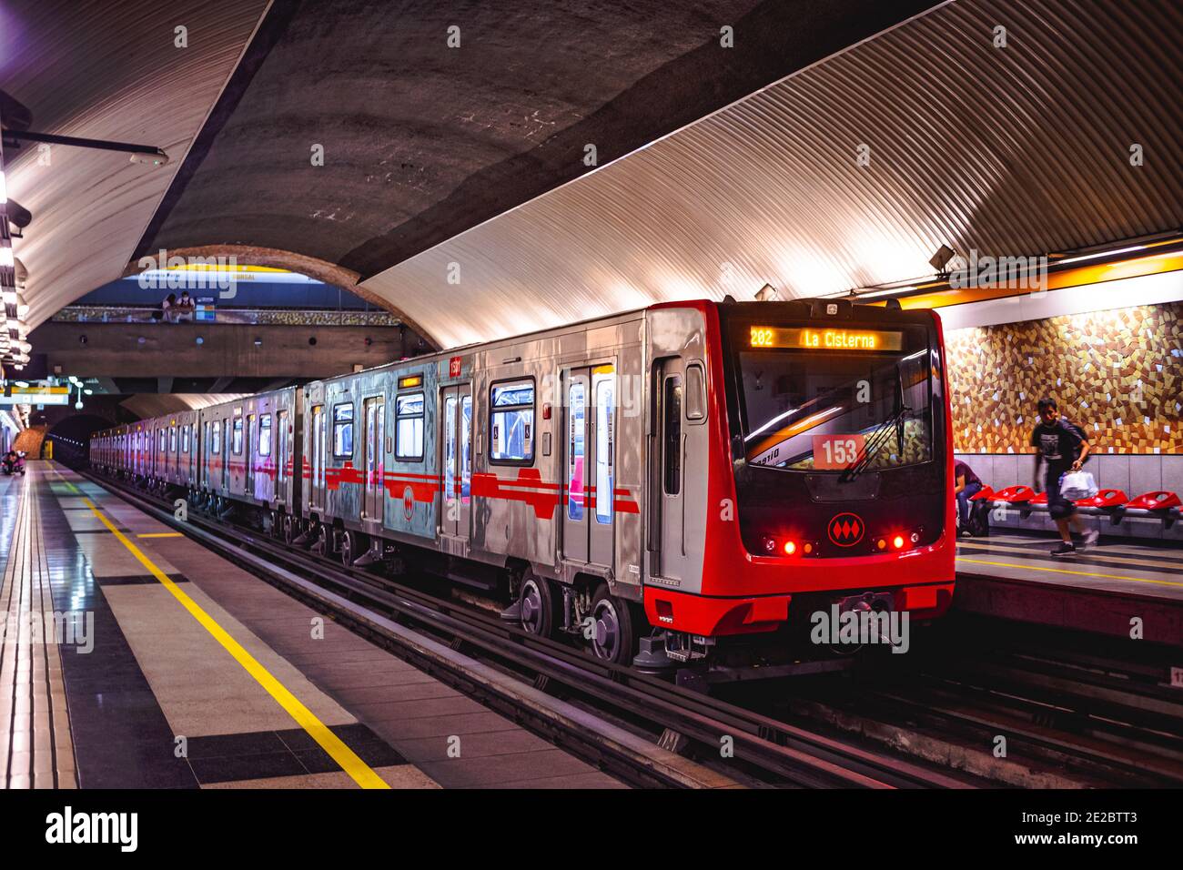 Santiago, Chile - December 2020: A Metro de Santiago train at Line 2 ...