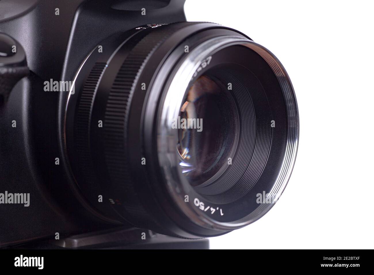 Professional camera lens isolated on white background Stock Photo - Alamy