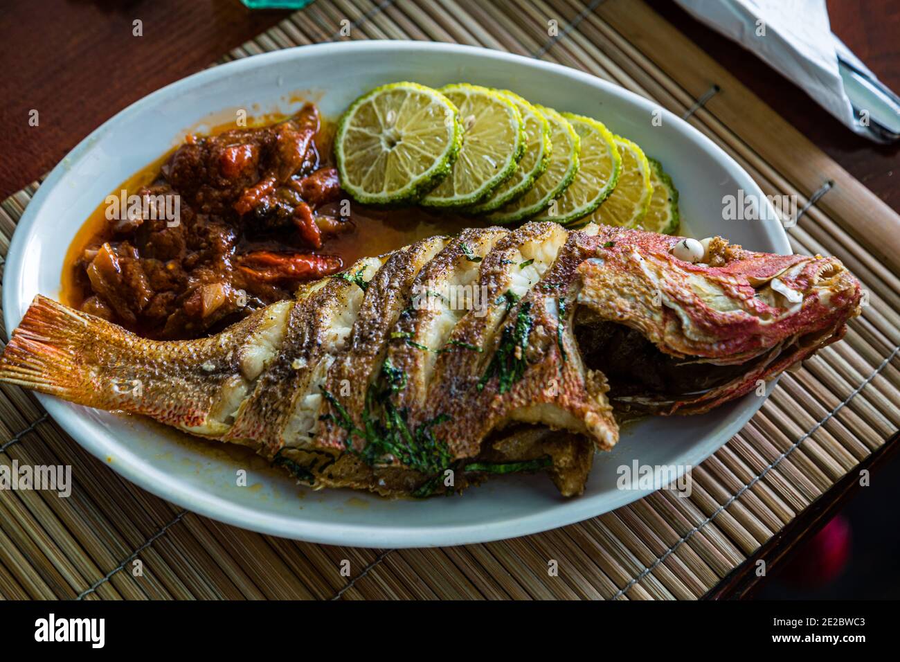 Local dish from the Caribbean island of Grenada. Saint George's ...