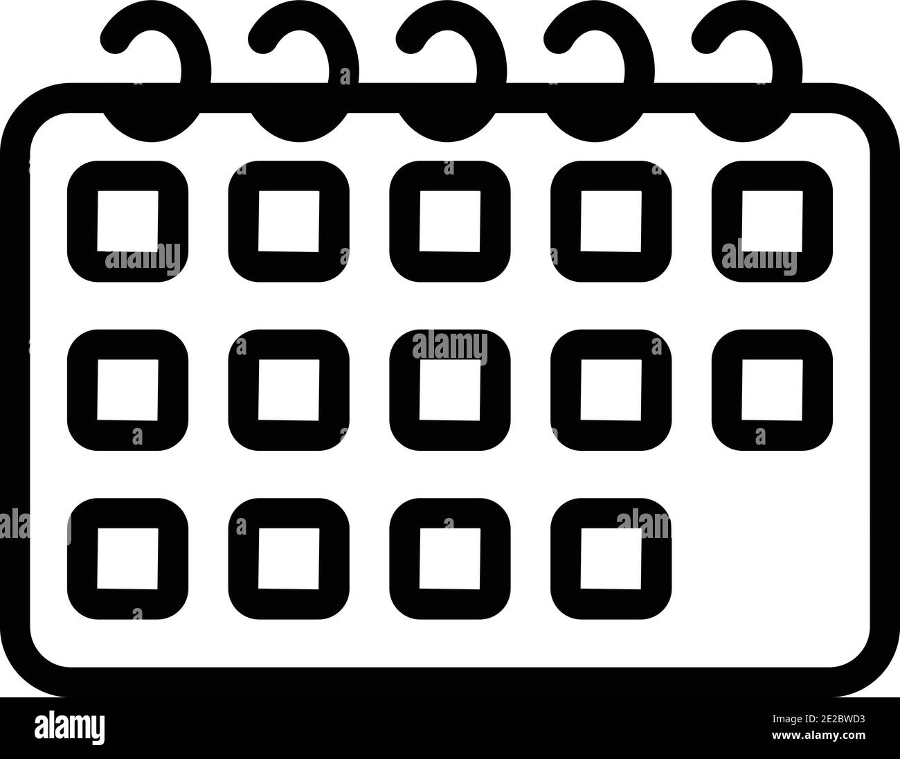 Gym calendar icon. Outline gym calendar vector icon for web design ...