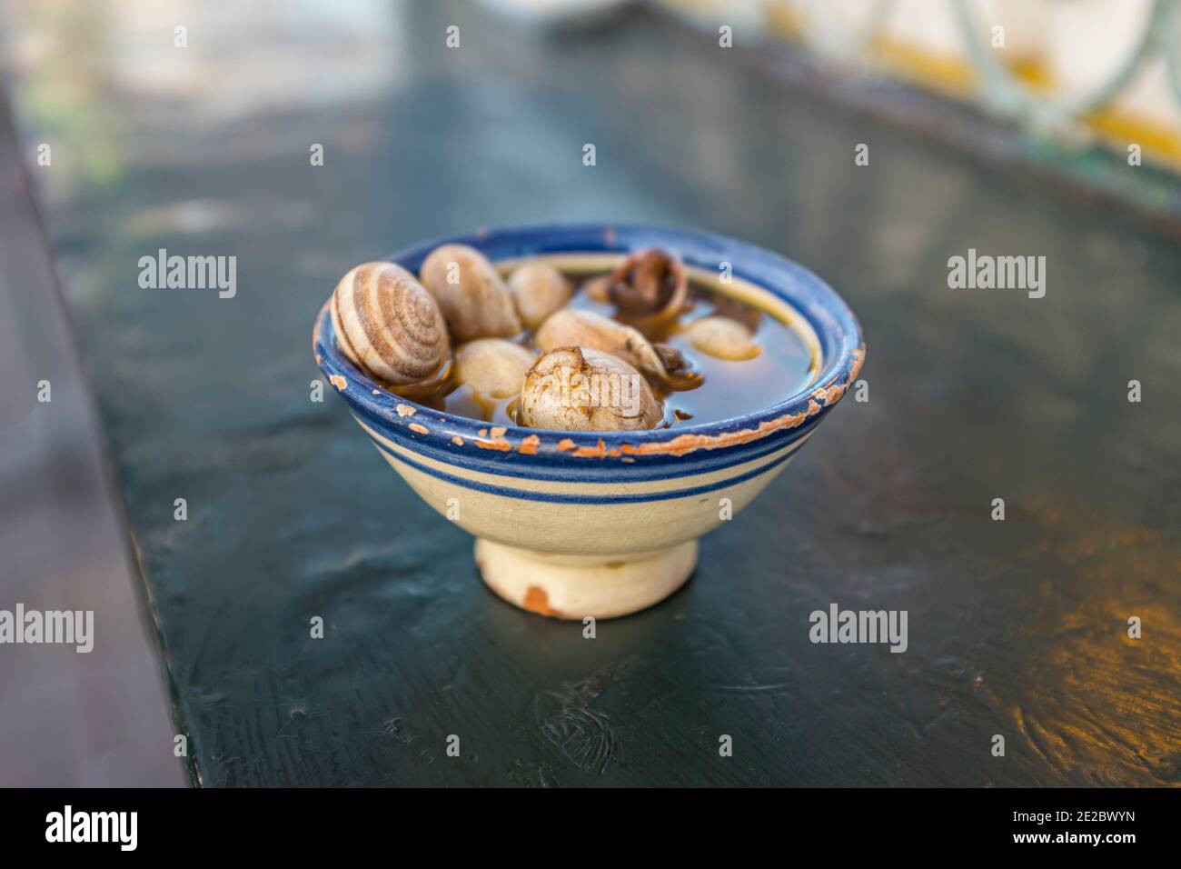 Bowl of snail soup, flavored with a concoction of around 15 spices, at ...