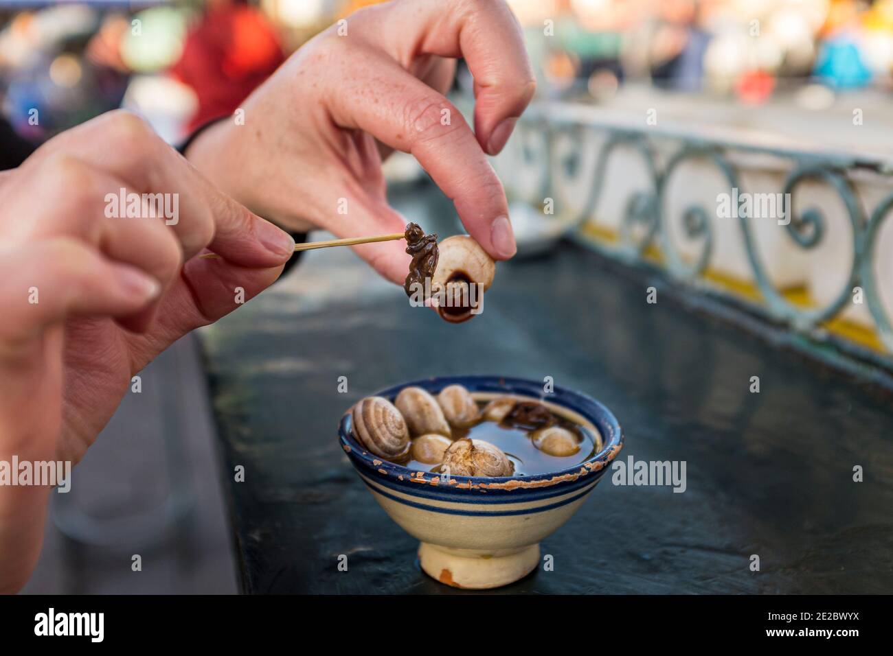 Bowl of snail soup, flavored with a concoction of around 15 spices, at ...