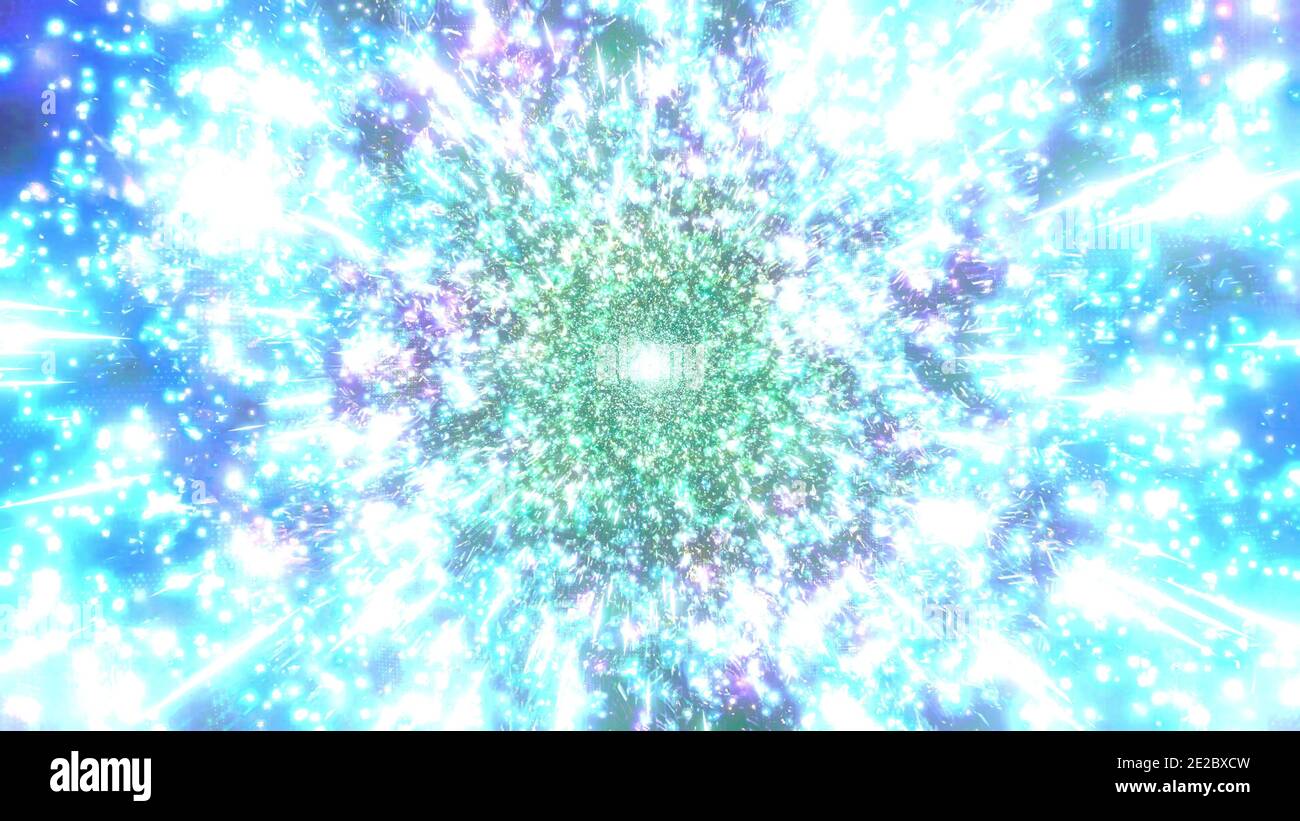 Color changing space particles concept 3d illustration background ...