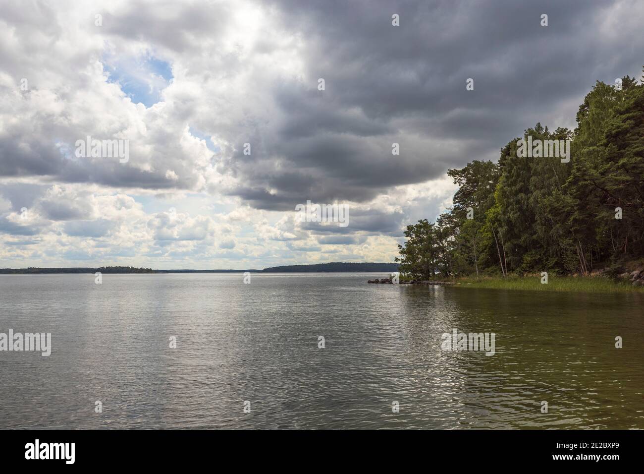 Beautiful Baltic sea view on cloudy sky background. Beautiful summer ...
