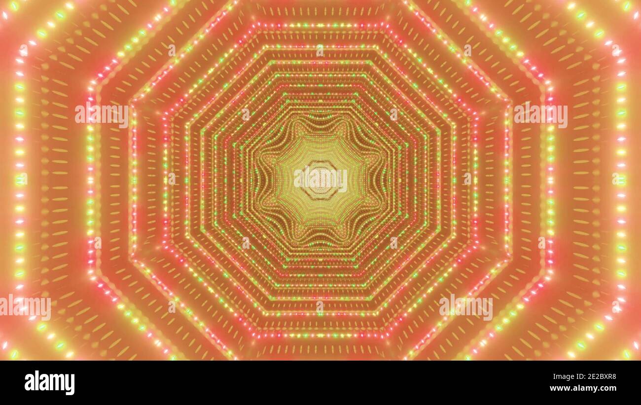 Neon dots glowing abstract art 3d illustration background wallpaper ...