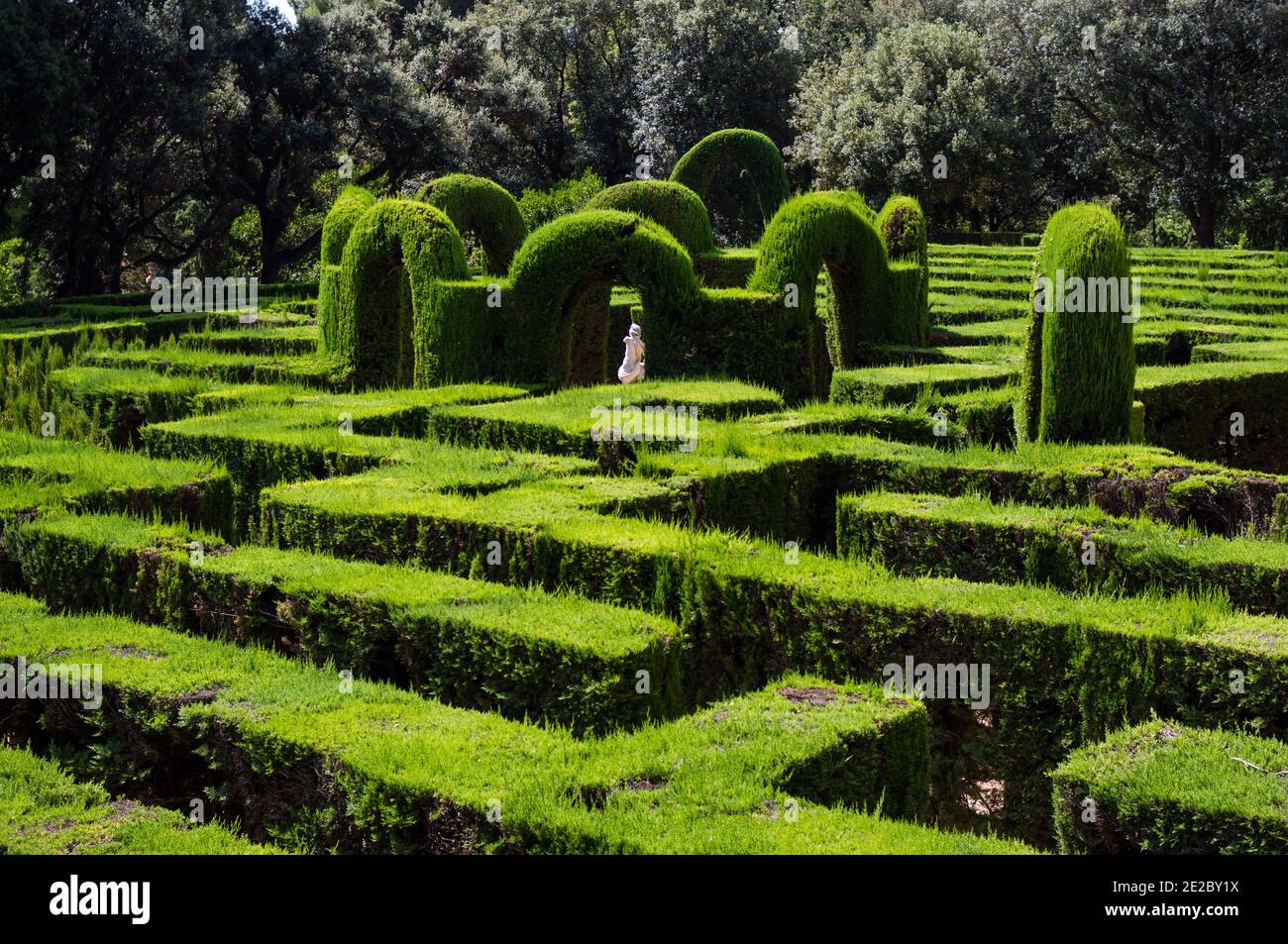Beautiful natural green maze in Barcelona's Maze Park Stock Photo - Alamy
