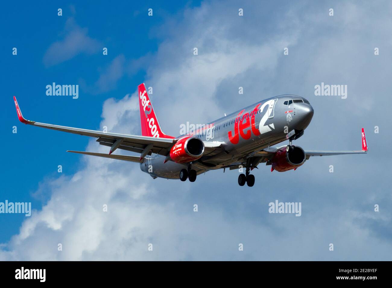 JET2 plane landing Boeing 737 in the sky Stock Photo - Alamy