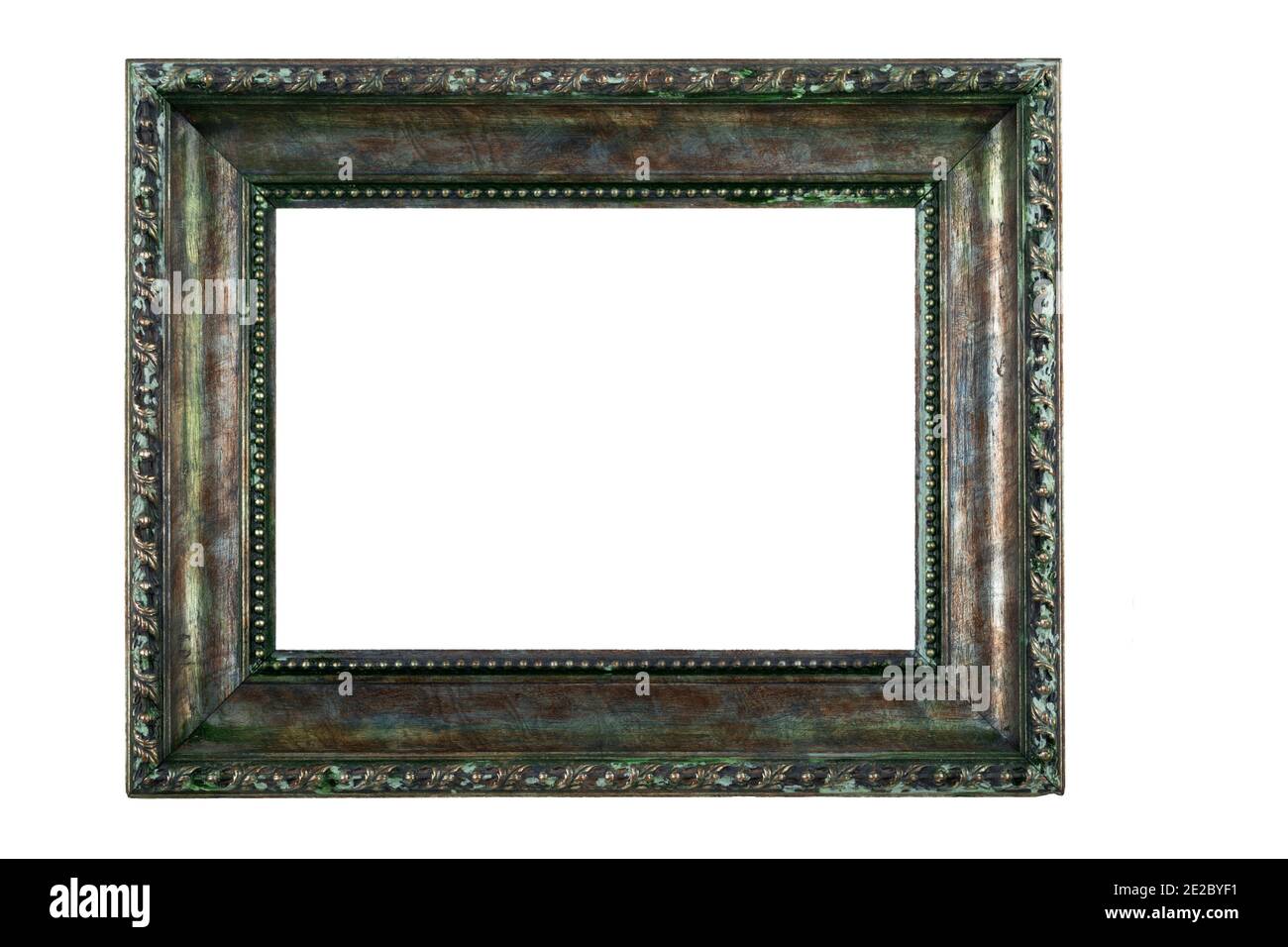 Beautiful wooden frame for pictures and photos. Isolated in a white ...