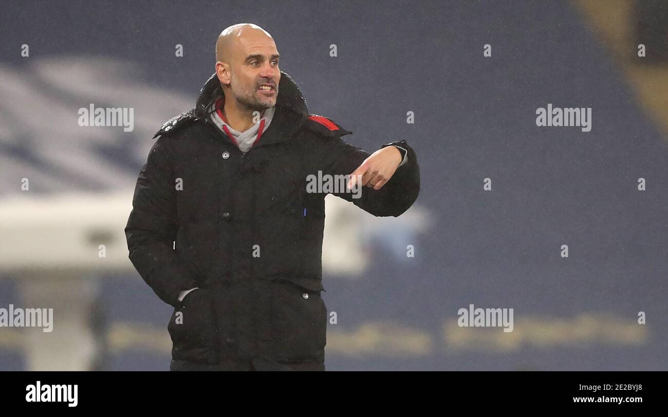 Manchester City manager Pep Guardiola on the touchline during the ...