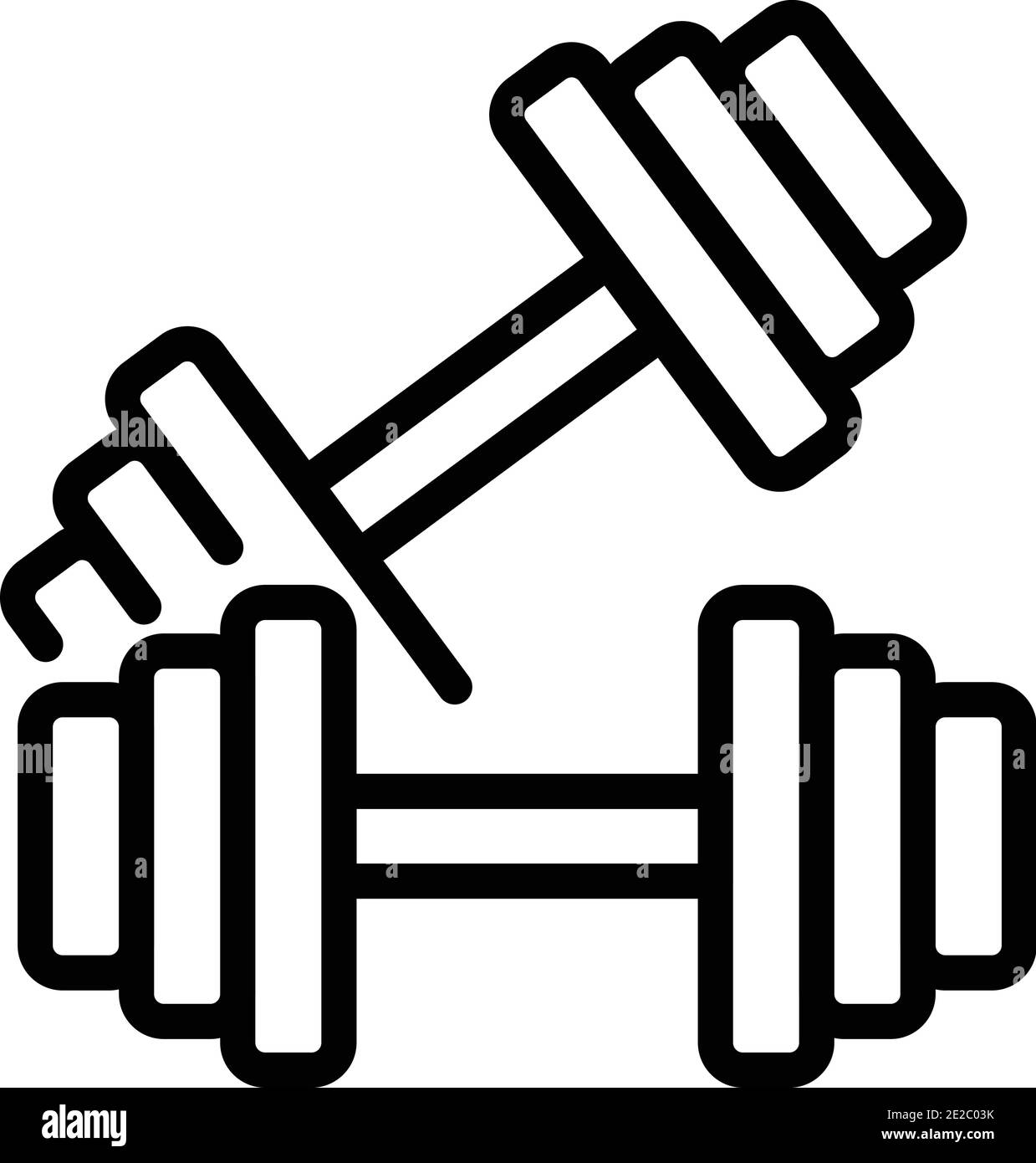 Dumbbells icon. Outline dumbbells vector icon for web design isolated on white background Stock ...