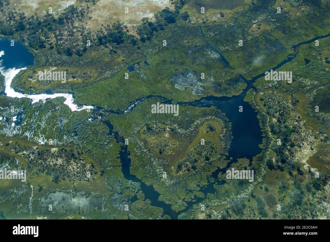 Okavango Delta in flood season by air Stock Photo - Alamy