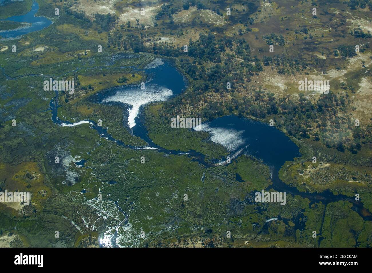 Okavango Delta in flood season by air Stock Photo - Alamy