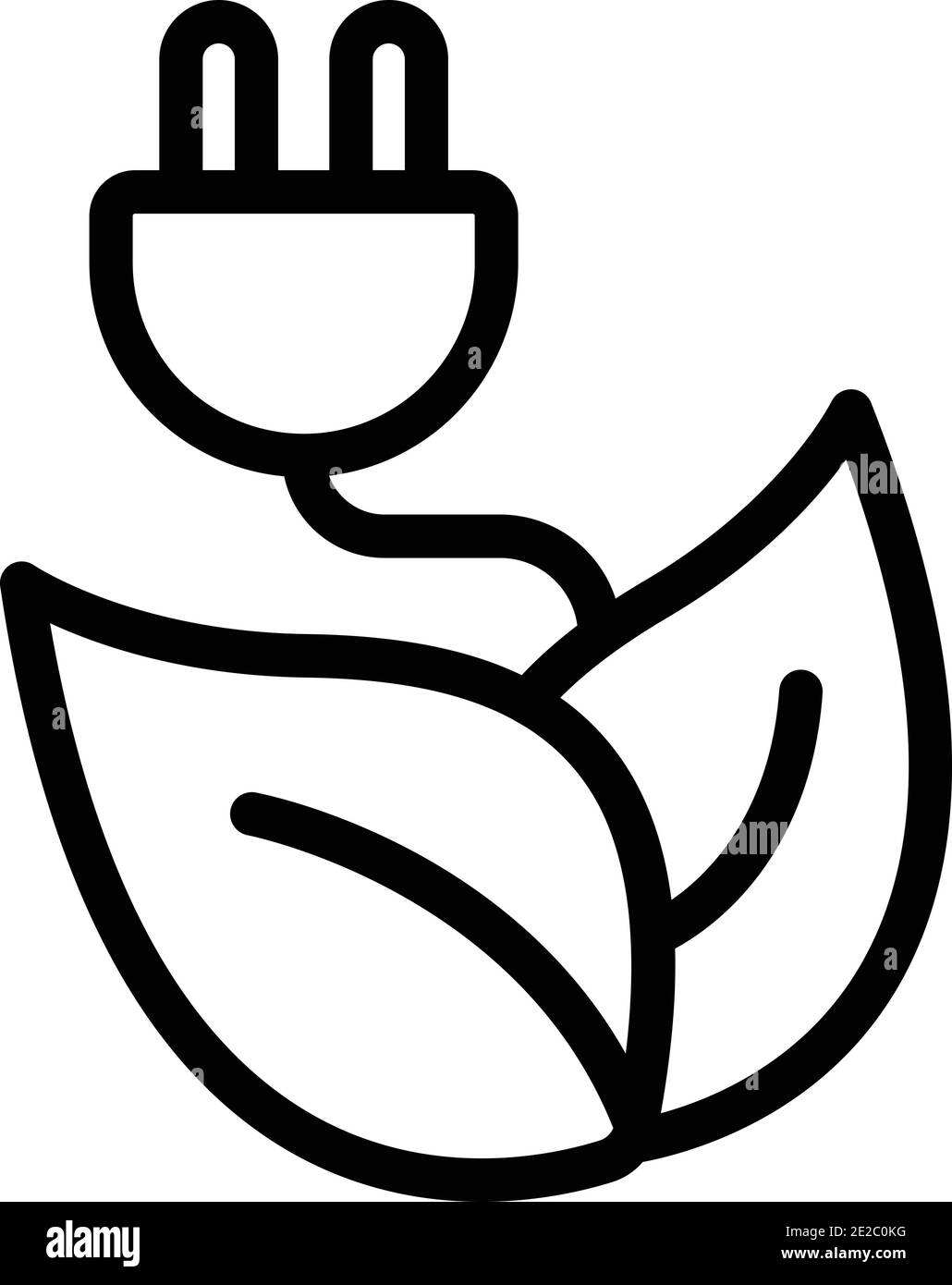 Leaf plug icon. Outline leaf plug vector icon for web design isolated ...