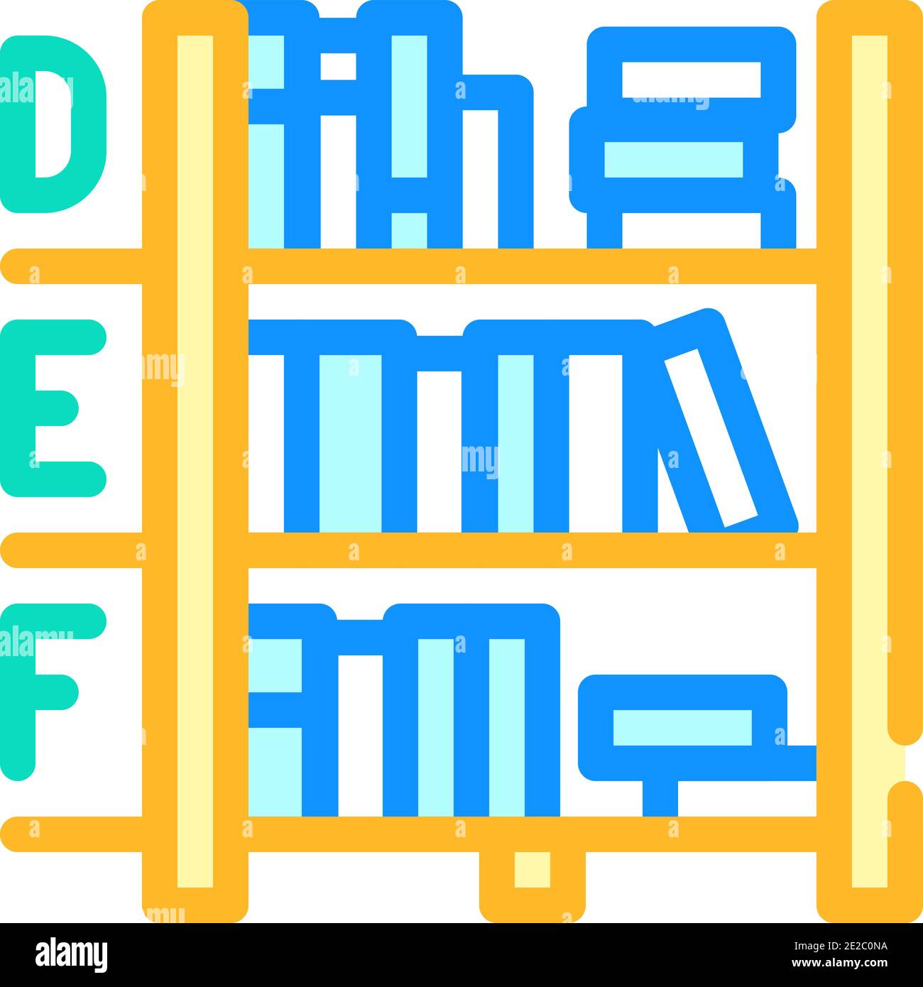 library shelves color icon vector illustration color Stock Vector Image ...